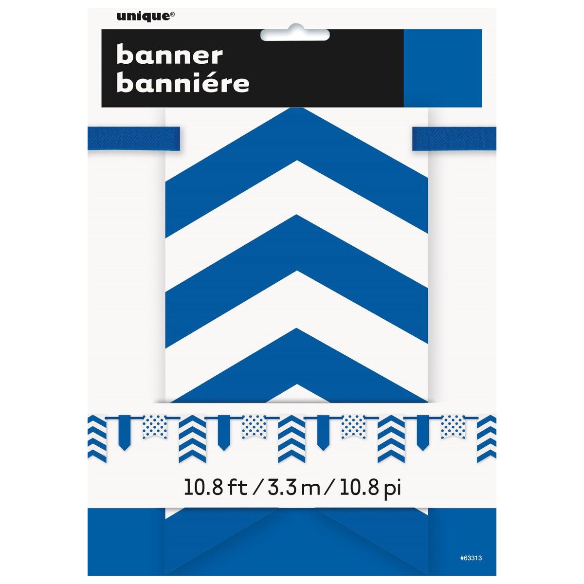 Chevron Paper Pennant Banner - Royal Blue
