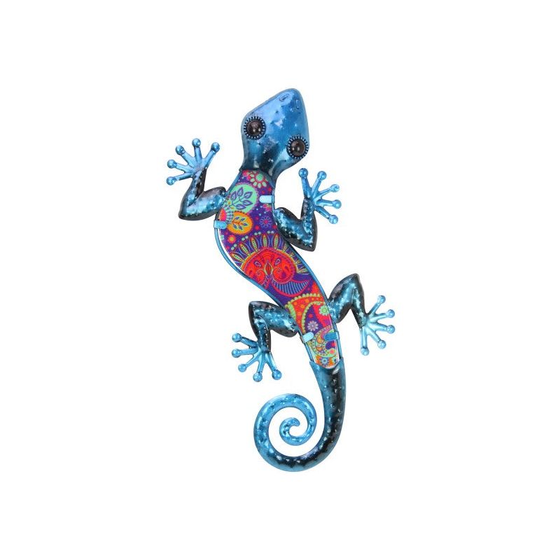 Blue Lizard Wall Art with Colourful Glass