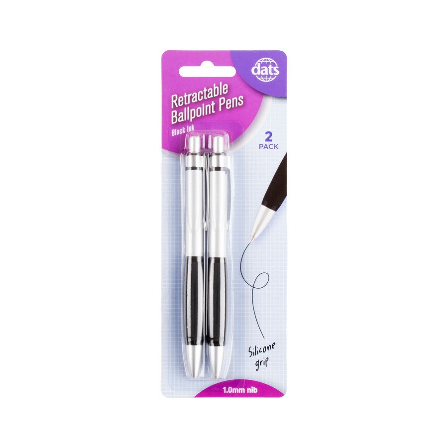Retractable Ballpoint Pens - Black