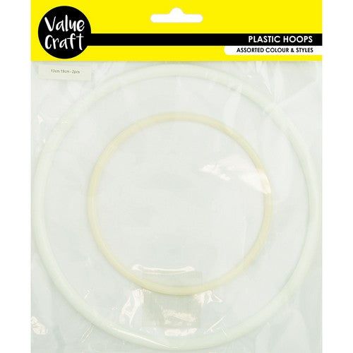 Plastic Hoops White - Two Sizes