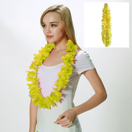 Hawaiian Luau Flower Lei - Yellow