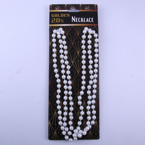 Flapper Pearl Necklace - White